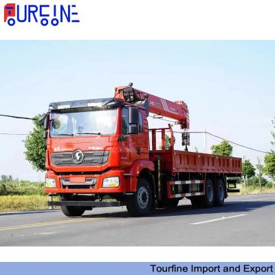 China Construction Ready Shacman 6×4 14 Ton Straight Boom Truck Mounted Crane for sale
