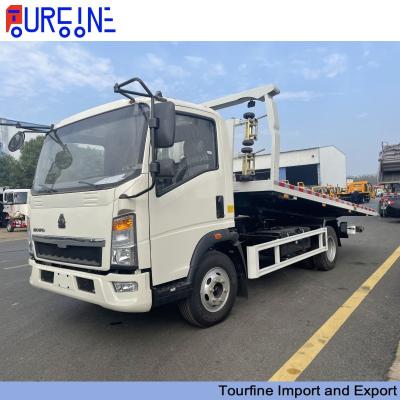 China Sinotruk HOWO 4X2 Rollback Tow Truck 3T 5T Flatbed Recovery Wrecker for Vehicle Rescue for sale