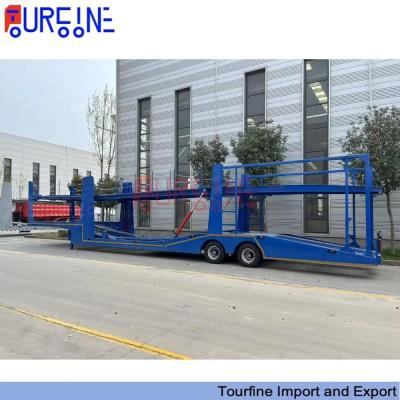 China Steel Frame 8 Cars Car Carrier Truck Trailer 2 Axles Vehicle Transport Semi Trailer for sale