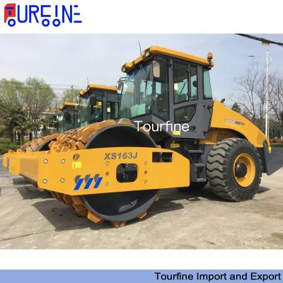 China XCMG XS163J 16 Ton Single Drum Vibratory Road Roller For Soil Gravel And Asphalt Compaction for sale