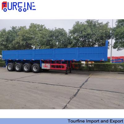 China 60 Ton Side Wall Semi Trailer 4 Axle for Container and General Cargo Transport for sale