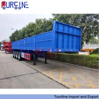 China 60 Ton Side Wall Semi Trailer 4 Axle for Container and General Cargo Transport for sale