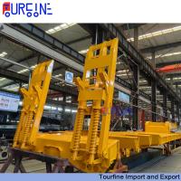 China 80 Ton Heavy Duty Three Axle Low Bed Semi Trailer  for Excavator Transport for sale