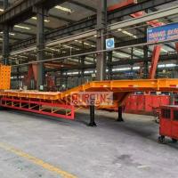 China 80 Ton Heavy Duty Three Axle Low Bed Semi Trailer  for Excavator Transport for sale
