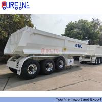 China Reinforced Steel Heavy Duty Dump Trailers 3 Axle 60 Ton Payload For Mining Operations for sale