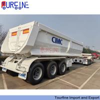 China Reinforced Steel Heavy Duty Dump Trailers 3 Axle 60 Ton Payload For Mining Operations for sale