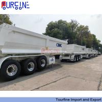 China Reinforced Steel Heavy Duty Dump Trailers 3 Axle 60 Ton Payload For Mining Operations for sale