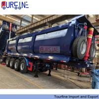China 80 Ton 4 Axle Dump Semi Trailer with Hydraulic Front Tipping System for sale