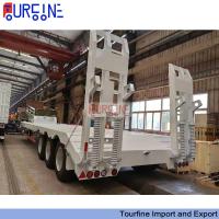 China Strong Loading 60 Ton 3 Axle Lowbed Trailer For Construction Equipment Transportation for sale