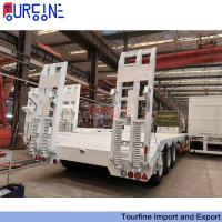 China Strong Loading 60 Ton 3 Axle Lowbed Trailer For Construction Equipment Transportation for sale