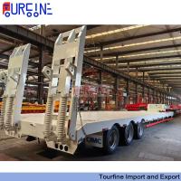 China Strong Loading 60 Ton 3 Axle Lowbed Trailer For Construction Equipment Transportation for sale