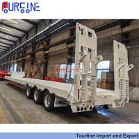 China Strong Loading 60 Ton 3 Axle Lowbed Trailer For Construction Equipment Transportation for sale