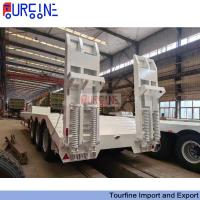 China Strong Loading 60 Ton 3 Axle Lowbed Trailer For Construction Equipment Transportation for sale