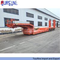 China 5 Axle 80 Ton Low Bed Semi Trailer With Reinforced Steel Frame For Heavy Equipment Transport for sale