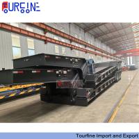 China 3 Axle 80 Ton Low Bed Semi Trailer Low Deck Heavy Duty Chassis For Heavy Machinery Transport for sale