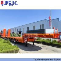 China 8 Axle 80 Ton Extendable Low Bed Semi Trailer For Construction Machinery Delivery for sale