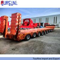 China 8 Axle 80 Ton Extendable Low Bed Semi Trailer For Construction Machinery Delivery for sale