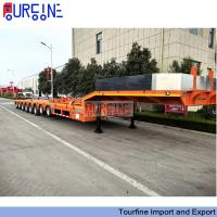 China 8 Axle 80 Ton Extendable Low Bed Semi Trailer For Construction Machinery Delivery for sale