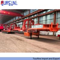 China 8 Axle 80 Ton Extendable Low Bed Semi Trailer For Construction Machinery Delivery for sale
