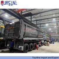 China 30 CBM 3 Axle Dump Semi Trailer with Front Hydraulic Tipping for Bulk Material Hauling for sale