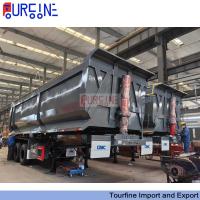 China 30 CBM 3 Axle Dump Semi Trailer with Front Hydraulic Tipping for Bulk Material Hauling for sale