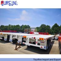 China Commercial Tri Axle 40FT Flatbed Semi Trailer For Container And Cargo Transportation for sale