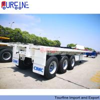 China Commercial Tri Axle 40FT Flatbed Semi Trailer For Container And Cargo Transportation for sale