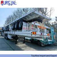 China Commercial Tri Axle 40FT Flatbed Semi Trailer For Container And Cargo Transportation for sale