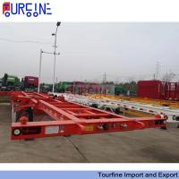China 3 Axle Gooseneck Skeleton Container Semi Trailer For 40FT Container Shipping for sale