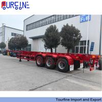 China 3 Axle Gooseneck Skeleton Container Semi Trailer For 40FT Container Shipping for sale