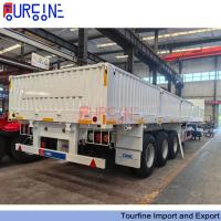 China Tri Axle 60 Ton Flatbed Semi Trailer With Detachable Side Walls For Cargo Transport for sale