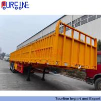 China Tri Axle 60 Ton Flatbed Semi Trailer With Detachable Side Walls For Cargo Transport for sale