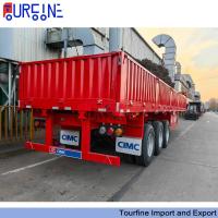 China Tri Axle 60 Ton Flatbed Semi Trailer With Detachable Side Walls For Cargo Transport for sale