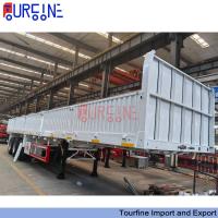 China Tri Axle 60 Ton Flatbed Semi Trailer With Detachable Side Walls For Cargo Transport for sale
