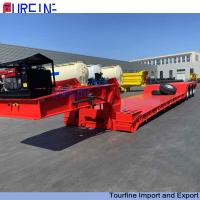 China Heavy Duty Detachable Gooseneck Semi Trailer 3 Axle 80 Ton 100 Ton Lowboy Trailer for sale