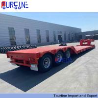 China Heavy Duty Detachable Gooseneck Semi Trailer 3 Axle 80 Ton 100 Ton Lowboy Trailer for sale