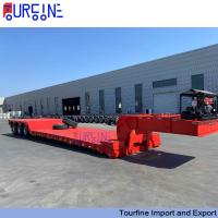 China Heavy Duty Detachable Gooseneck Semi Trailer 3 Axle 80 Ton 100 Ton Lowboy Trailer for sale