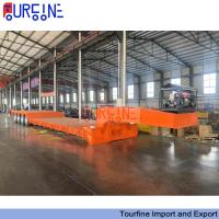 China 4 Axle 80 Ton Detachable Gooseneck Lowboy Semi Trailer for Heavy Equipment Transport for sale