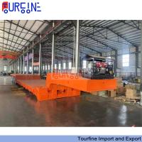 China 4 Axle 80 Ton Detachable Gooseneck Lowboy Semi Trailer for Heavy Equipment Transport for sale