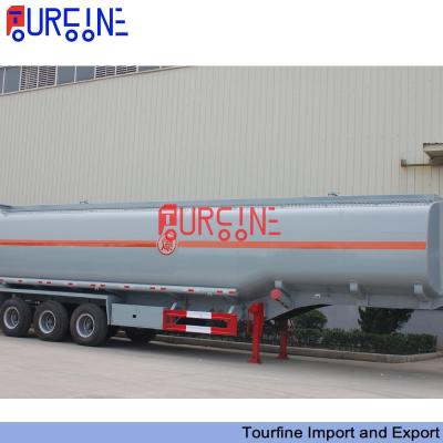 China 3 Axle 35 CBM Carbon Steel Fuel Tank Semi Trailer for Diesel and Petrol Transport for sale