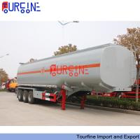 China 3 Axle 35 CBM Carbon Steel Fuel Tank Semi Trailer for Diesel and Petrol Transport for sale