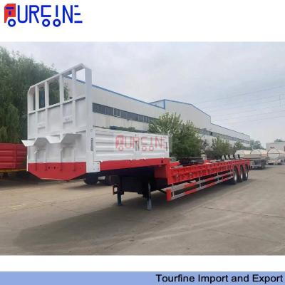 China 60 Ton 3 Axle Extendable Lowboy Semi Trailer for Construction Machinery for sale