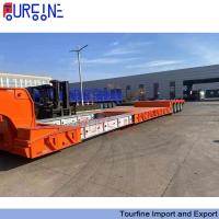 China 4 Axle 80 Ton Extendable Flatbed Semi Trailer for 40FT and 45FT Container Transport for sale