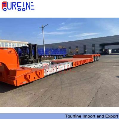 China 4 Axle 80 Ton Extendable Flatbed Semi Trailer for 40FT and 45FT Container Transport for sale