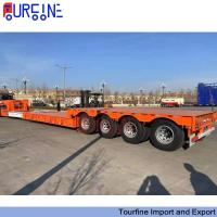 China 4 Axle 80 Ton Extendable Flatbed Semi Trailer for 40FT and 45FT Container Transport for sale