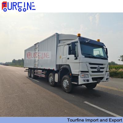 China Sinotruk HOWO 8x4 Cargo Van Truck 12 Wheeler 420HP Heavy Duty Lorry for Africa Transport for sale