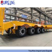 China 4 Axle 120 Ton Low Bed Semi Trailer With Hydraulic Ramp And Reinforced Frame for sale