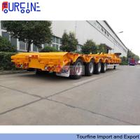 China 4 Axle 120 Ton Low Bed Semi Trailer With Hydraulic Ramp And Reinforced Frame for sale