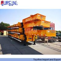 China 4 Axle 120 Ton Low Bed Semi Trailer With Hydraulic Ramp And Reinforced Frame for sale