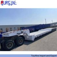 China Heavy Duty 5 Axle 110 Ton Lowboy Semi Trailer With Folding Gooseneck For Oversized Loads for sale